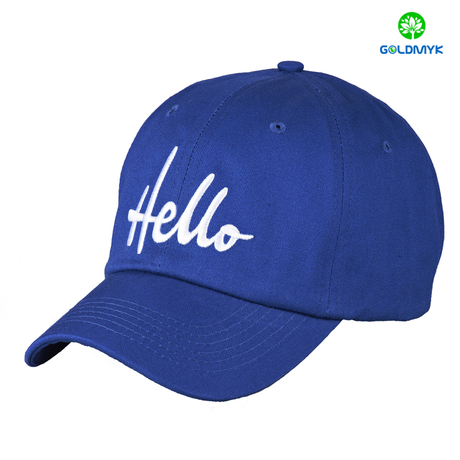 Blue 100% cotton baseball cap with simple flat embroidery from China ...