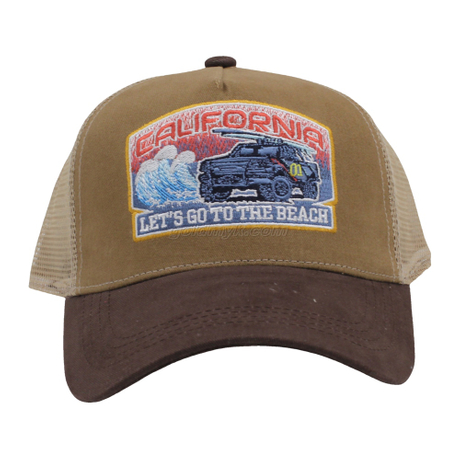 Trucker Cap Polyester Fabric Mesh Hat with Rubber Logo for Women and ...