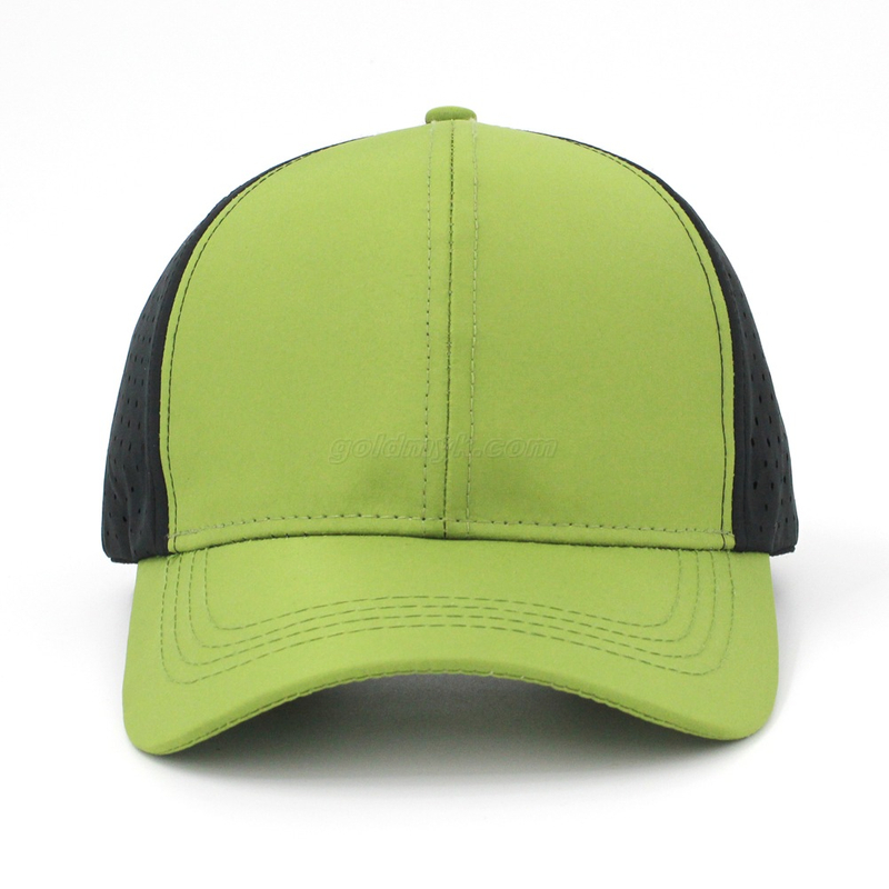 Custom Green Trucker Cap Brushed Polyerster Trucker Hat with Flat ...