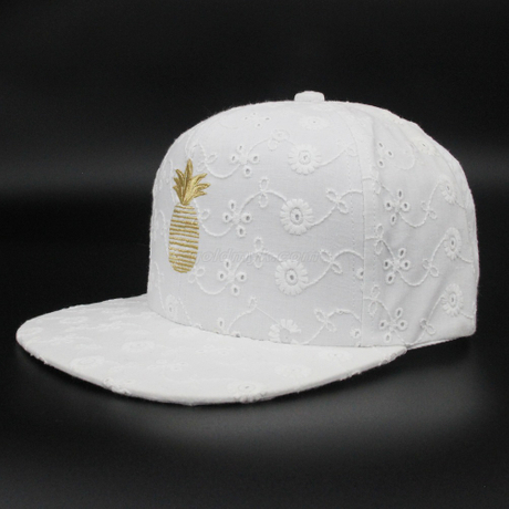 Custom 100% Jacquard Cotton Fabric Flat Embroidery 6 Panel Snapback Hat ...